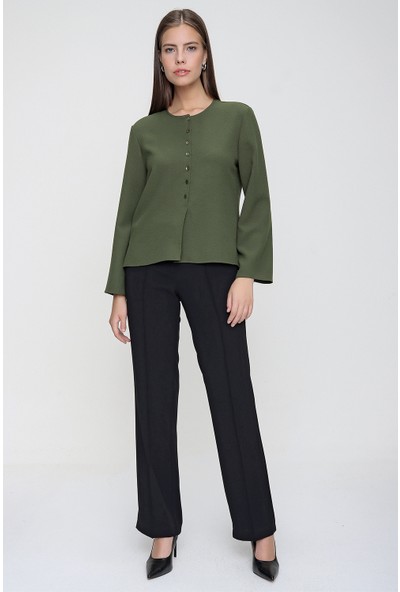 Aker 2222111 Rahat Kesim Yarım Patlı Bluz
