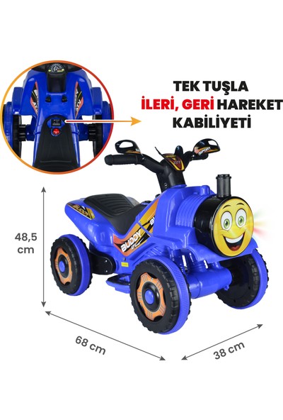 UJ Toys Buddy Akülü Atv 6V-MAVI