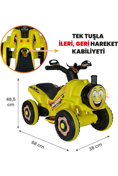 UJ Toys Buddy Akülü Atv 6V-SARI