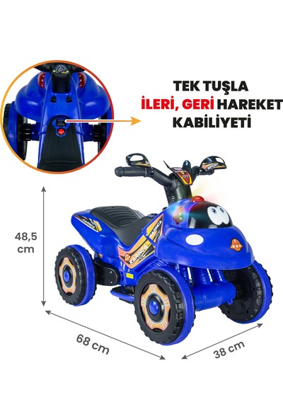 UJ Toys Akülü Atv 6 V Karınca 2020 Müzikli Işıklı Mavi UJ Toys Akülü Atv 6 V Karınca 2020 Müzikli Işıklı Mavi