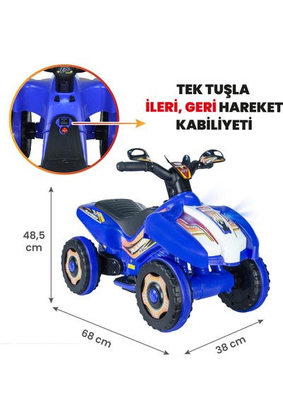 Uj Toys 6V Akülü Atv - Ranger Mavi