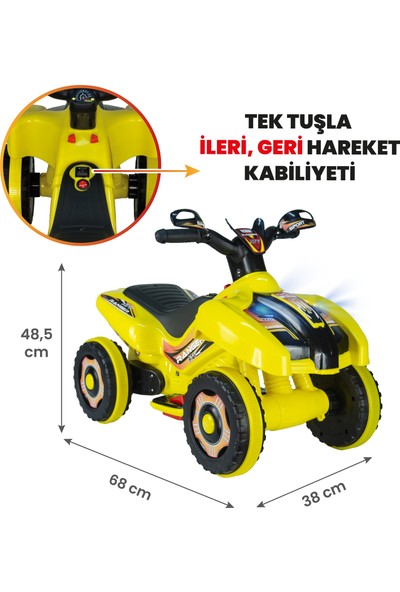 UJ Toys Akülü Atv 6V Ranger-Sarı