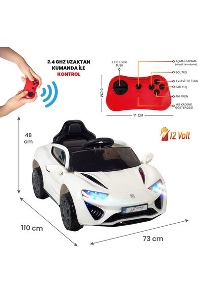 Uj Toys Jagor Akülü Araba 12V-BEYAZ Uj Toys Jagor Akülü Araba 12V-BEYAZ