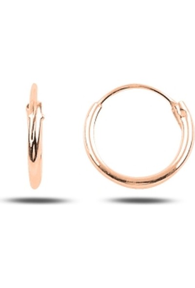 Gülüş Gümüş Rose Altın Kaplama 10 Mm. Halka Küpe Gülüş Gümüş Rose Altın Kaplama 10 Mm. Halka Küpe