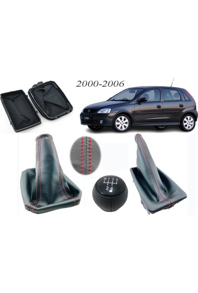 Vts Körük Opel Corsa C Vites Körüğü + El Freni Körüğü + Vites Topuzu Kırmızı Dikiş