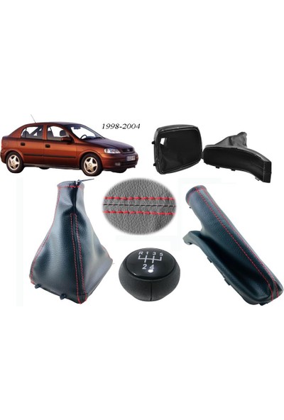 Vts Körük Opel Astra G Vites Körüğü + El Freni Körüğü + Vites Topuzu Kırmızı Dikiş