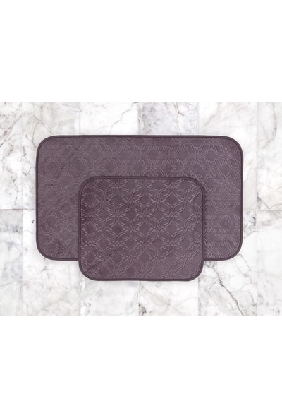Madame Coco Prunella 2'li Banyo Paspası - Koyu Mürdüm - 60 x 100 + 50 x 60 cm Madame Coco Prunella 2'li Banyo Paspası - Koyu Mürdüm - 60 x 100 + 50 x 60 cm