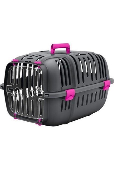 Ferplast Jet 20 Kedi Köpek Taşıma Çantası Pembe Klipsli 37 x 57 x 33 cm Pembe - Gri