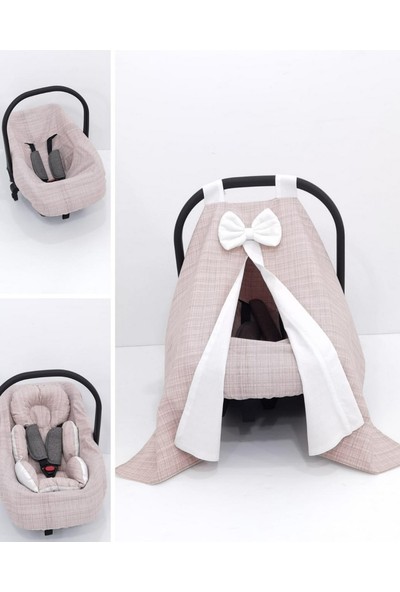 Mordesign Ortopedik Puset Minder, Örtü ve Çarşaf 3' Lü Set, Askı Stil Krem Mordesign Ortopedik Puset Minder, Örtü ve Çarşaf 3' Lü Set, Askı Stil Krem