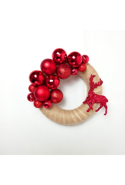 Ferah Design Yılbaşı Kapı Süsü Geyikli Kırmızı Çam Ağaç Süslü Ferah Design Yılbaşı Kapı Süsü Geyikli Kırmızı Çam Ağaç Süslü