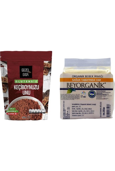 Beyorganik Organik Bebek Irmiği 350 gr Güzel Gıda Keçiboynuzu Unu 300 gr