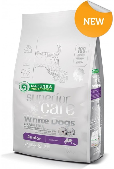 Natures Protection Superior Tüm Irklar Junior Care Beyaz Köpekler Tahılsız Somon Mama Natures Protection Superior Tüm Irklar Junior Care Beyaz Köpekler Tahılsız Somon Mama