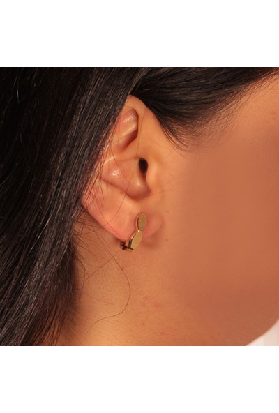 Adil İdil Kuyumculuk Plakalı Taşsız Kadın Küpesi