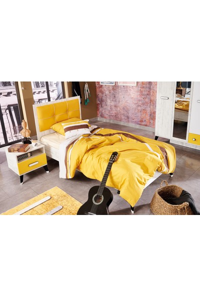 Piyano Mobilya Napoli Genç Odası 90*190 Tek Kişilk Karyola Unisex Şık Tasarım Piyano Mobilya Napoli Genç Odası 90*190 Tek Kişilk Karyola Unisex Şık Tasarım