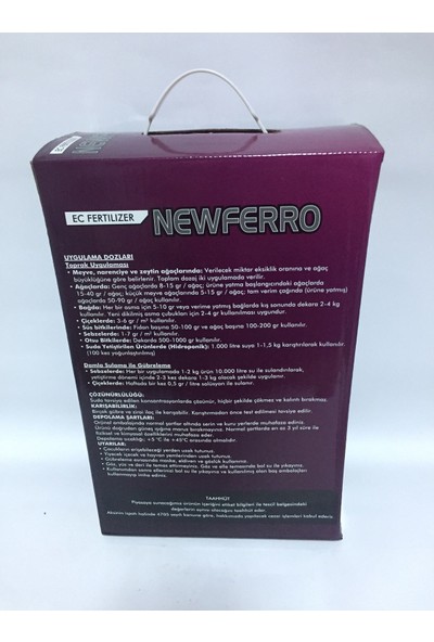Newferro % 6 Eddha Şelatlı ve %6 Suda Çözünür Demir %4,8 Orto-Orto Eddha Şelatlı Demir 4 kg