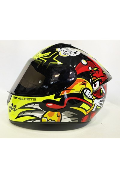 Mt Kask Mt Stinger Chicken Renkli Vizörlü Mt Kask Mt Stinger Chicken Renkli Vizörlü