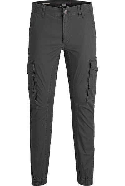 Jack & Jones Normal Düz Koyu Gri Erkek Kargo Pantolon