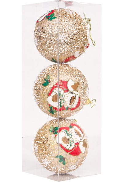 Eternal 3 Adet Noel Topu Süs Seti - Altın (Yurtdışından)