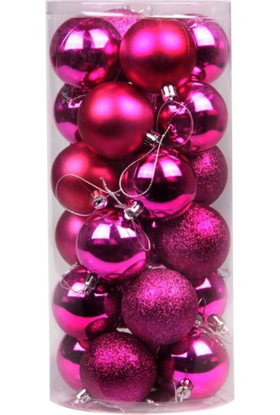 Eternal 24 Adet Noel Topu Süs Seti - Mor (Yurtdışından)