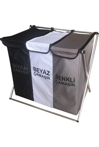 TTasarım 3 Bölmeli Çamaşır Sepeti