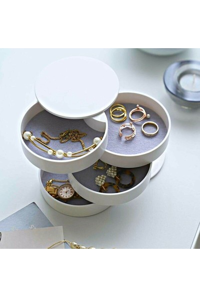 Kitchen Beauty Accessory Organizer Şık Takı Kutusu Düzenleyici 4 Katlı Döner Takı Organizeri Kitchen Beauty Accessory Organizer Şık Takı Kutusu Düzenleyici 4 Katlı Döner Takı Organizeri