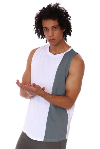 Sportive Two Colored Mesh Erkek Beyaz Koşu Atleti 21KETP17C01-BYZ Sportive Two Colored Mesh Erkek Beyaz Koşu Atleti 21KETP17C01-BYZ