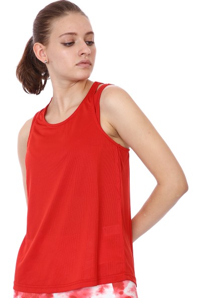 Sportive Circle Mesh Kadın Kırmızı Koşu Atlet 21KKTP17D01-KRM Sportive Circle Mesh Kadın Kırmızı Koşu Atlet 21KKTP17D01-KRM