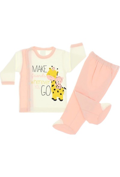 El Bebek Make Yazı Baskılı Kız-Erkek Bebek Alt Üst Takım