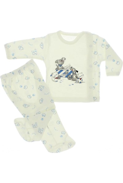 El Bebek Kedi Köpek Baskılı Kız-Erkek Bebek Alt Üst Takım