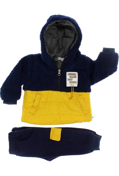 Junior Class Peluşlu Yan Fermuar Detaylı Erkek Bebek Alt Üst Takım