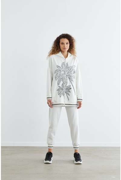 Niqozza Major Nakışli Takım Ekru