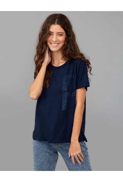 Pierre Cardin Lacivert Regular Fit Bisiklet Yaka T-Shirt 50244923-VR033