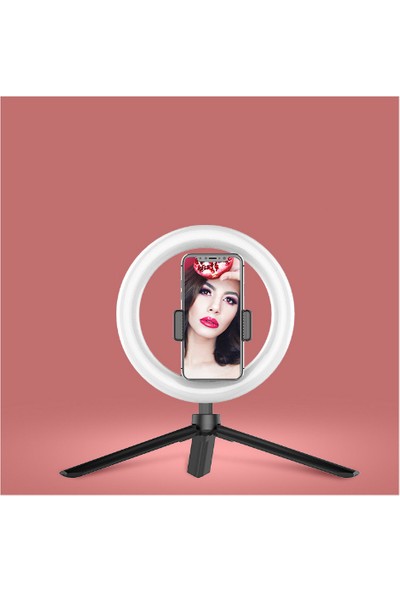 Elle Beauty Box Siyah Renk Masaüstü LED Selfie Özçekim Halkası Elle Beauty Box Siyah Renk Masaüstü LED Selfie Özçekim Halkası