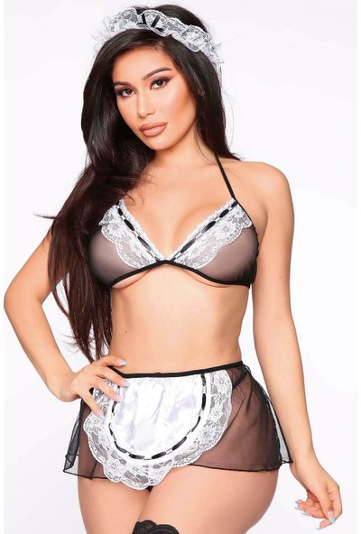 Nightlight 3269 Tül Fantezi Hizmetçi Kostümü