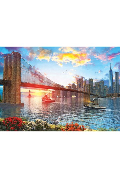 Art Puzzle New York'ta Günbatımı 1000 Parça Yapılmış Puzzle(68 x 48 Cm)