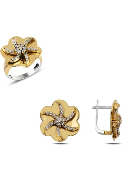 Gümüşhane Silver Zirkon Taşlı Otantik Set