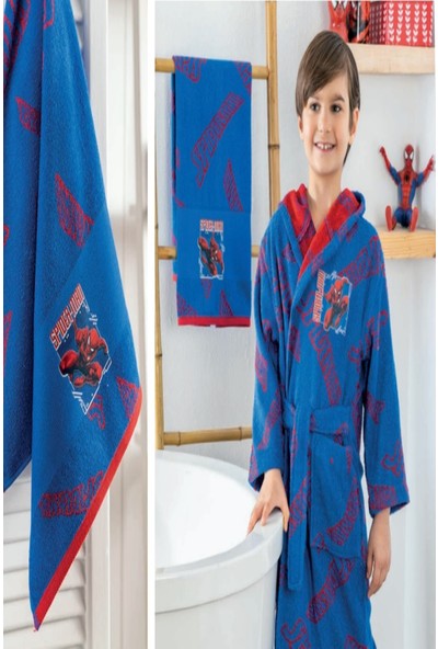 Özdilek Özdilek lisanslı Çocuk Bornoz Seti Spiderman Strong 7/8 Yaş