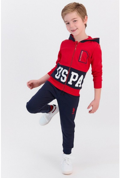 U.S. Polo Assn. Us Polo Assn. US927 Erkek Çocuk Kapşonlu Fermuarlı Eşofman Takımı Kırmızı U.S. Polo Assn. Us Polo Assn. US927 Erkek Çocuk Kapşonlu Fermuarlı Eşofman Takımı Kırmızı
