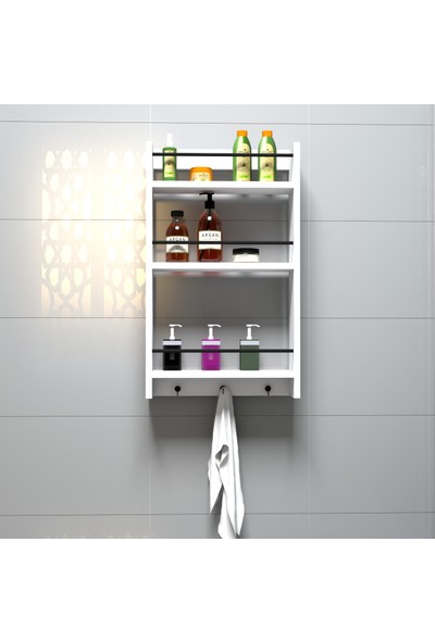 Emkawood Sare Çok Amaçlı Beyaz Raf