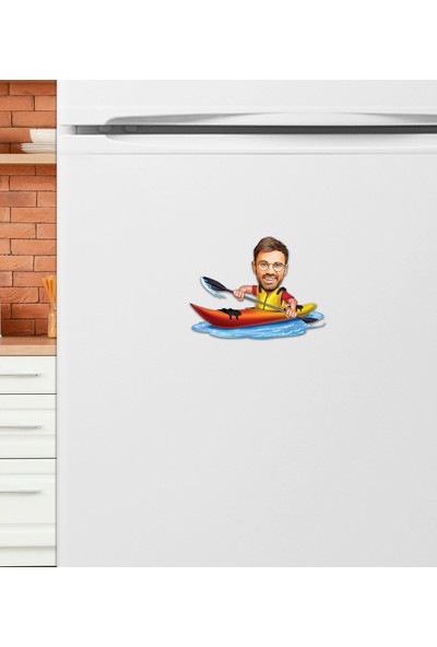 Belnido Kişiye Özel Karikatürlü Ahşap Magnet