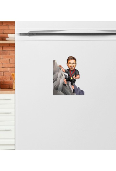 Belnido Kişiye Özel Karikatürlü Ahşap Magnet