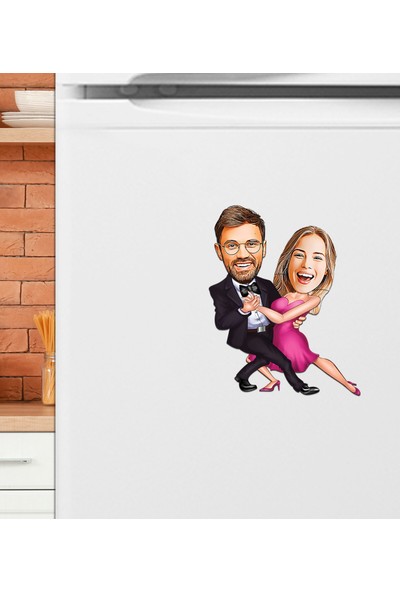 Belnido Kişiye Özel Karikatürlü Ahşap Magnet