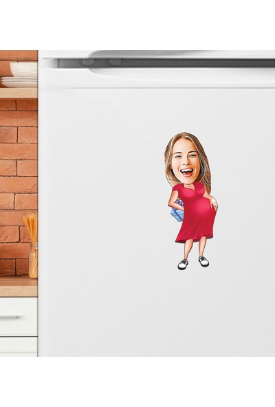 Belnido Kişiye Özel Karikatürlü Ahşap Mıknatıslı Magnet