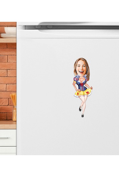 Belnido Kişiye Özel Karikatürlü Ahşap Mıknatıslı Magnet