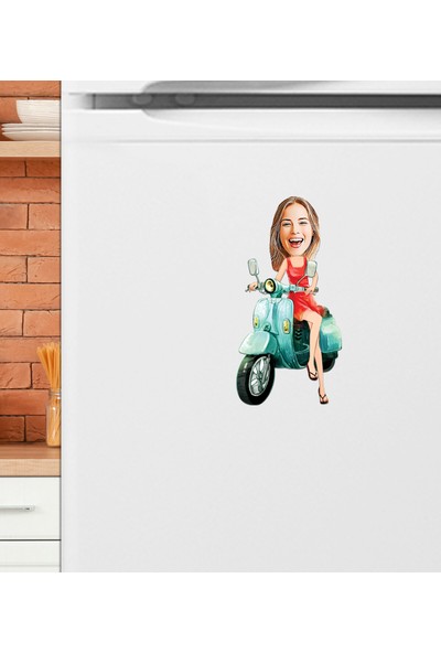 Belnido Kişiye Özel Karikatürlü Ahşap Mıknatıslı Magnet