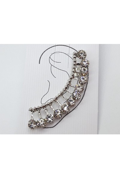 Trend Dünyası Kıkırdak Yarım Ay Taşlı Küpe