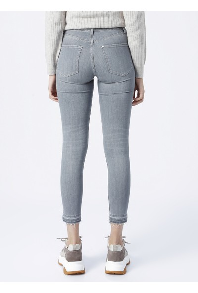 North Of Navy Skinny Fit Düz Gri Kadın Denim Pantolon