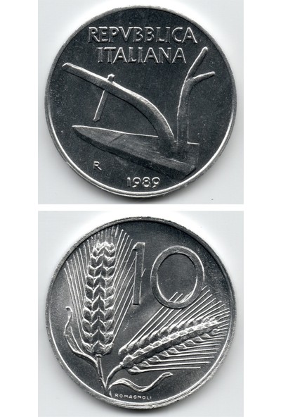 Benim Koleksiyonum Italya 10 Lire 1989 Çil Eski Madeni Para Benim Koleksiyonum Italya 10 Lire 1989 Çil Eski Madeni Para