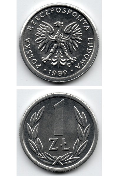 Benim Koleksiyonum Polonya 1 Zloti 1989 Çil Eski Madeni Para