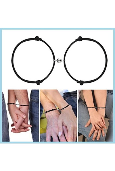 FullControl Cosibella Sevgili Bilekliği Paracord Çift Kombin Takı Siyah Mıknatıslı Bileklik FullControl Cosibella Sevgili Bilekliği Paracord Çift Kombin Takı Siyah Mıknatıslı Bileklik